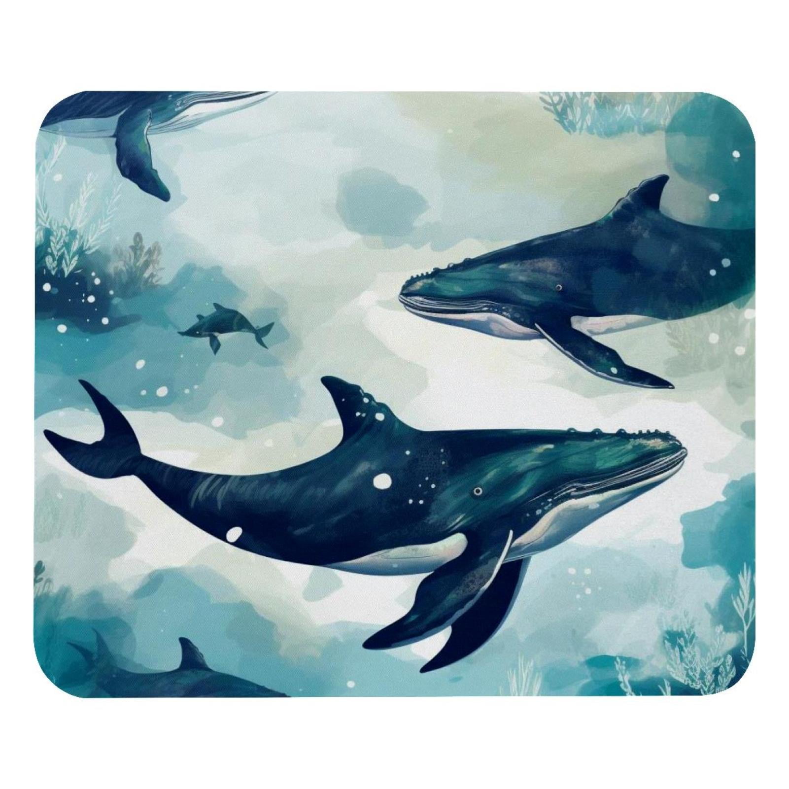 Whale Mouse Pad for Wireless Mouse Home Office Desk Laptop with Rubber ...