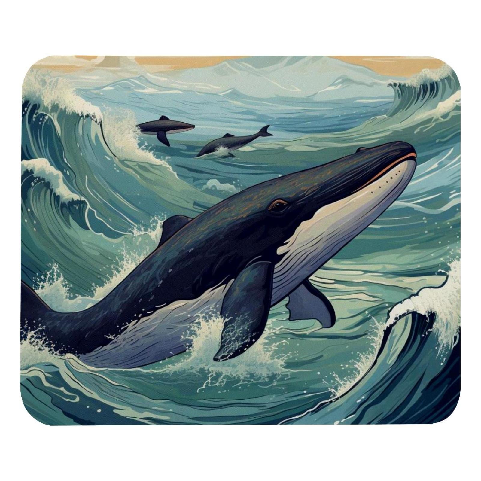 Whale Mouse Pad for Wireless Mouse Home Office Desk Laptop with Rubber ...