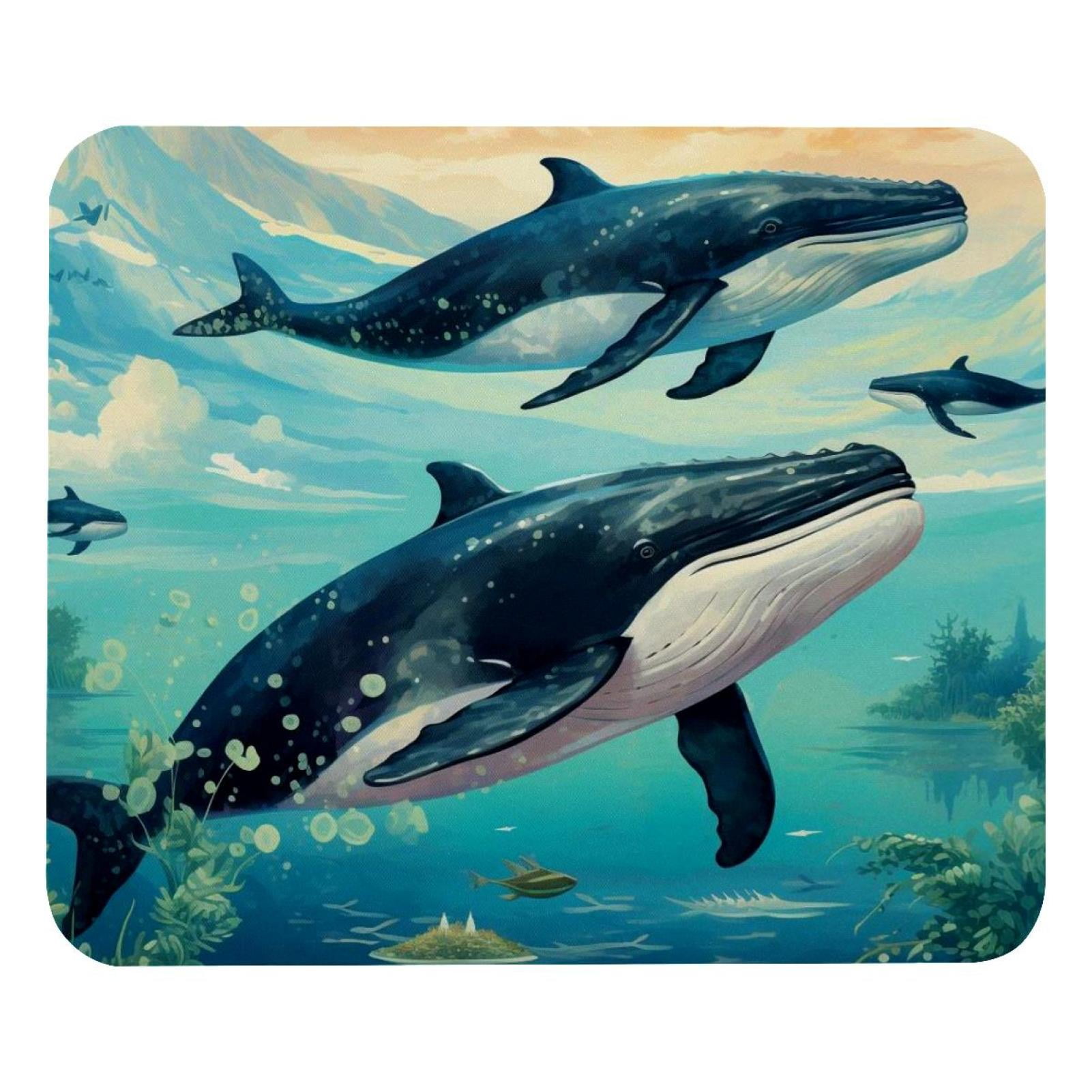 Whale Mouse Pad for Wireless Mouse Home Office Desk Laptop with Rubber ...