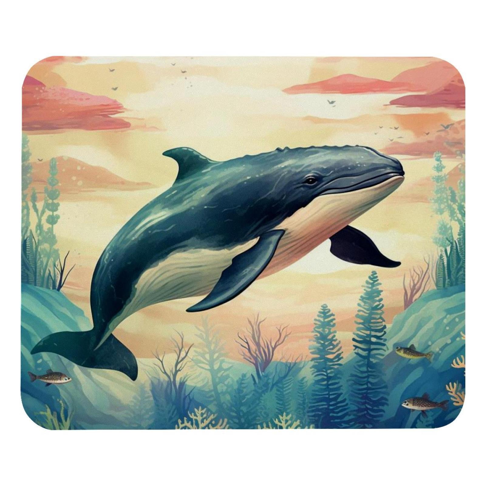 Whale Mouse Pad for Wireless Mouse Home Office Desk Laptop with Rubber ...