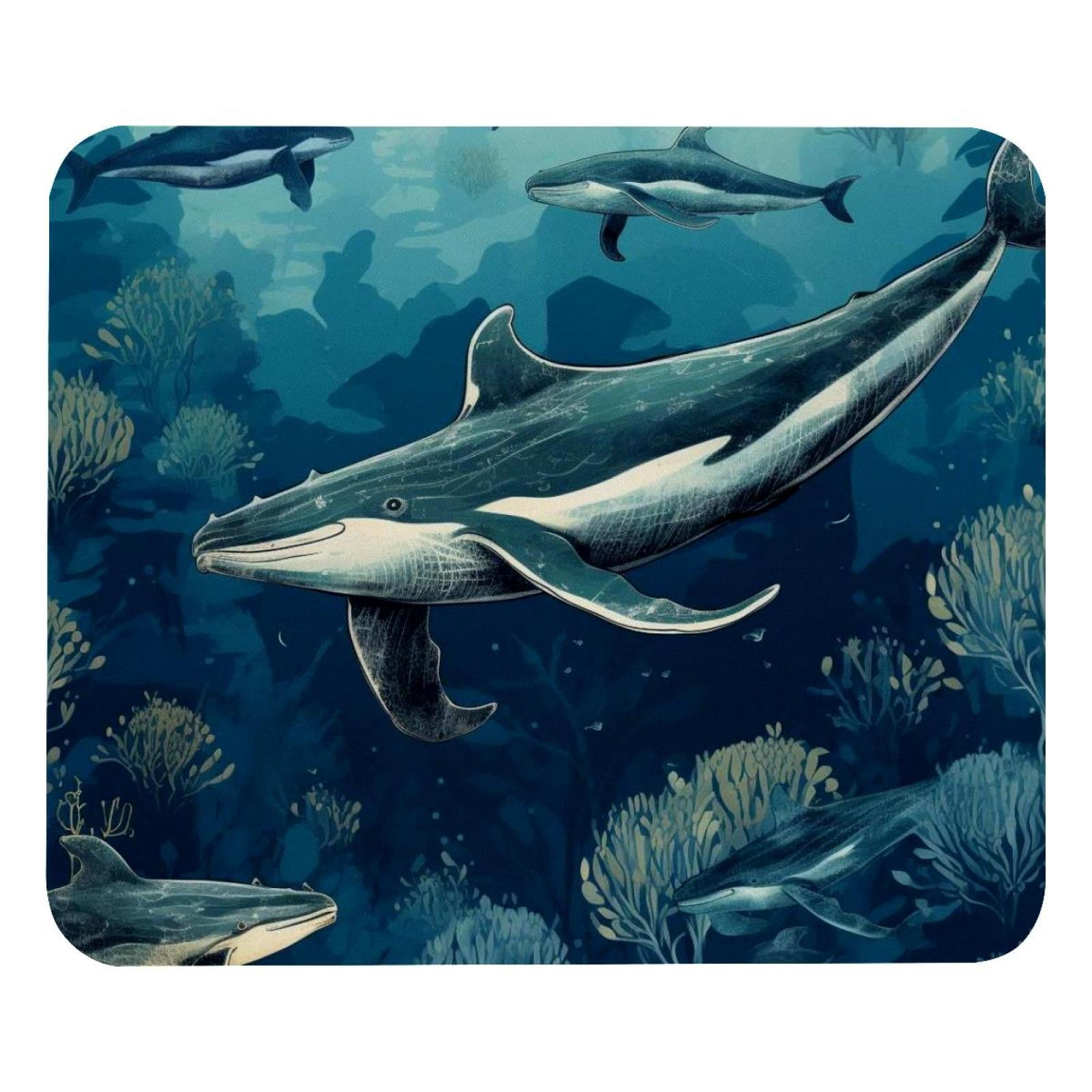 Whale Mouse Pad for Wireless Mouse Home Office Desk Laptop with Rubber ...