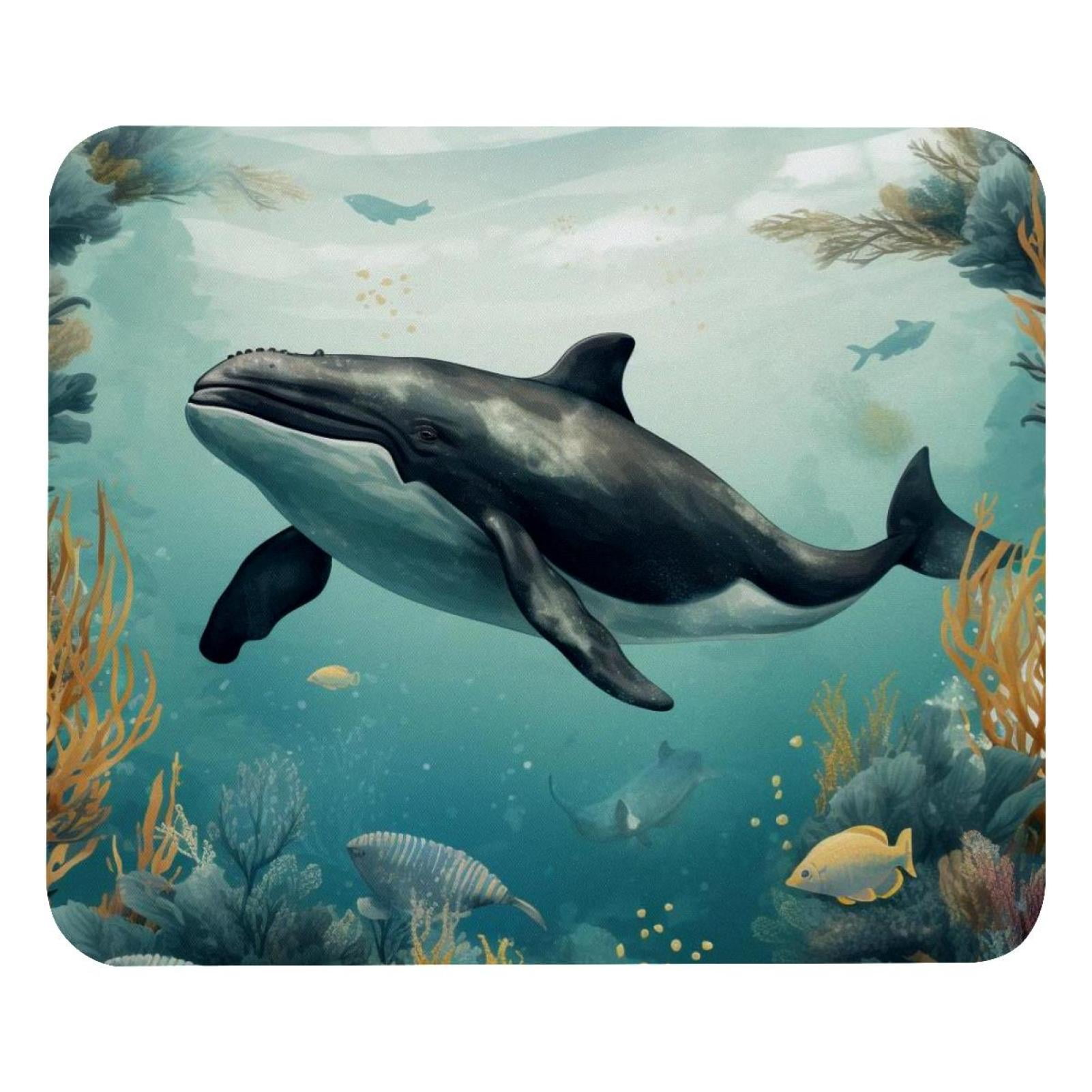 Whale Mouse Pad for Wireless Mouse Home Office Desk Laptop with Rubber ...