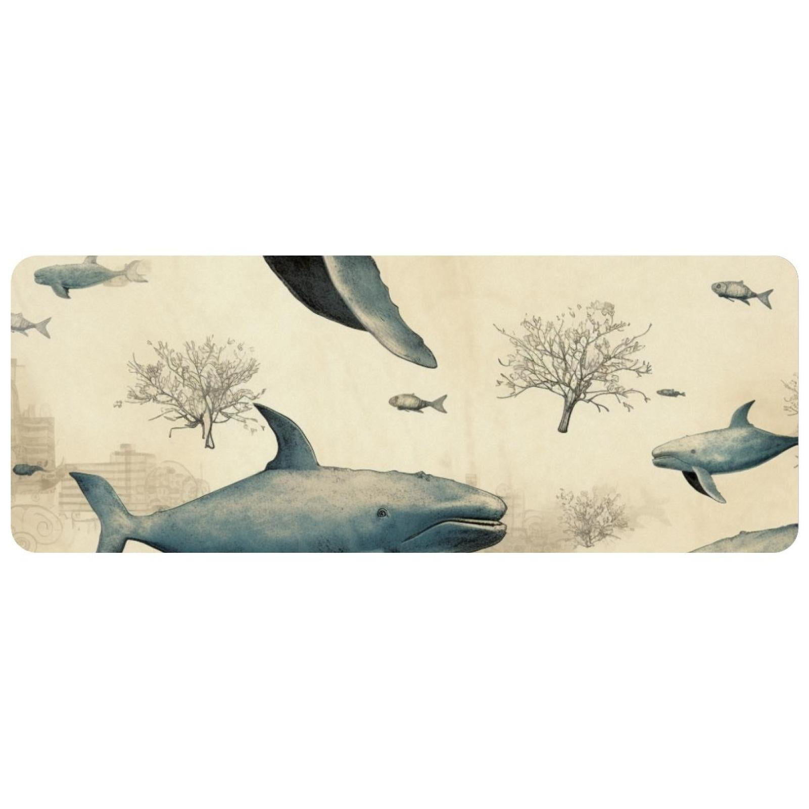Whale Mouse Pad for Wireless Mouse Home Office Desk Laptop with Rubber ...