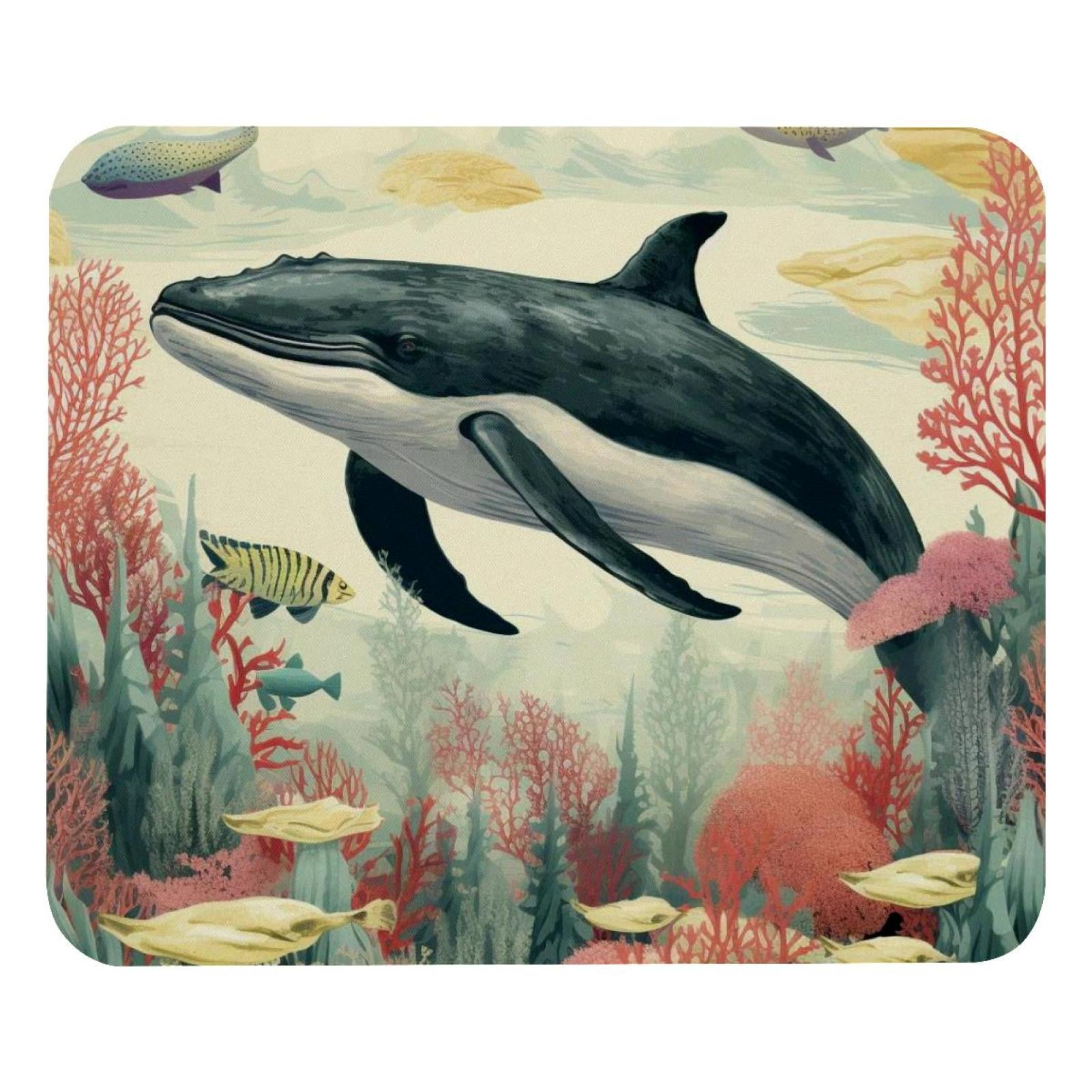 Whale Mouse Pad for Wireless Mouse Home Office Desk Laptop with Rubber ...