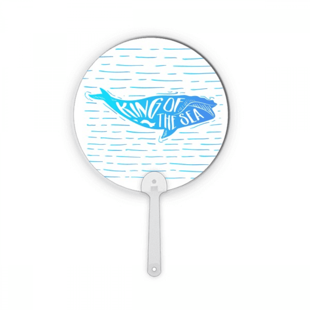 Whale Ocean King Animal Art Deco Fashion Plastic Round Handheld Fan ...