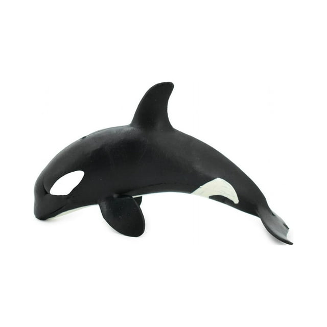 Hand Painted Orca Whale Toy, Realistic Rubber Marine Mammal ...