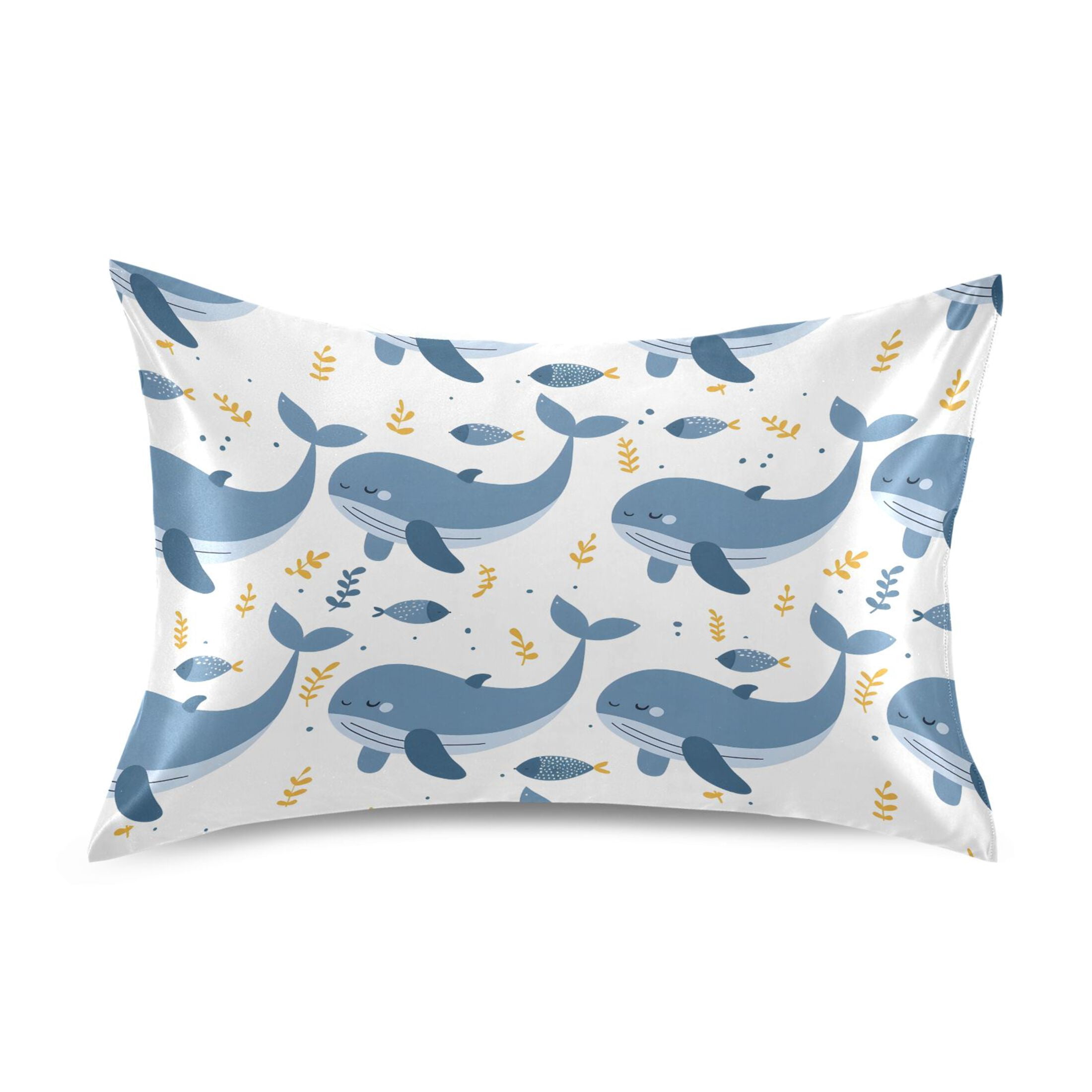 Whale Pattern Pillowcase Standard Size 20''x26'' Satin Double-Sided ...