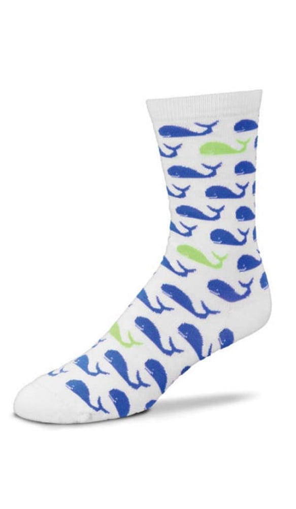 Whale Pattern White Medium Socks (6 Pack) - Walmart.com