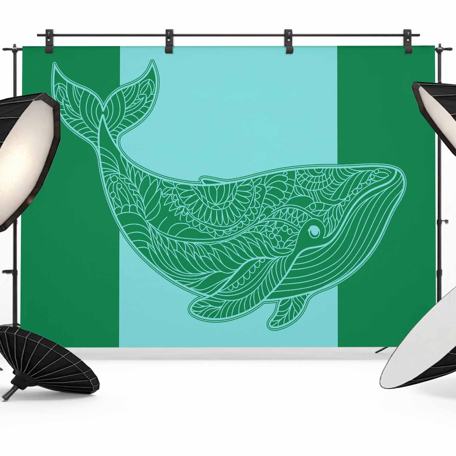 Whale Photography Backdrop 10x8FT, Summer Beach Photo Backdrops ...