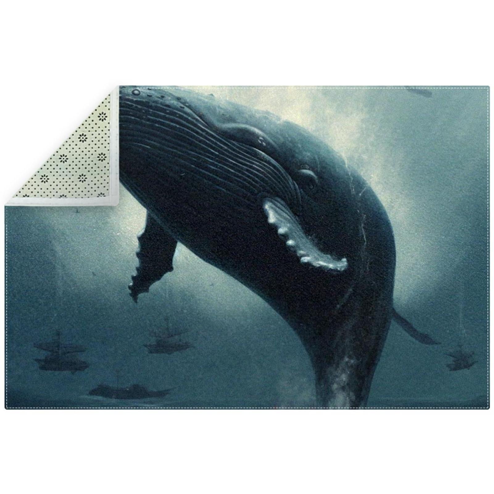 Whale Polyester Chair Rug for Right-Angle Floor | Comfortable Desk Mat ...