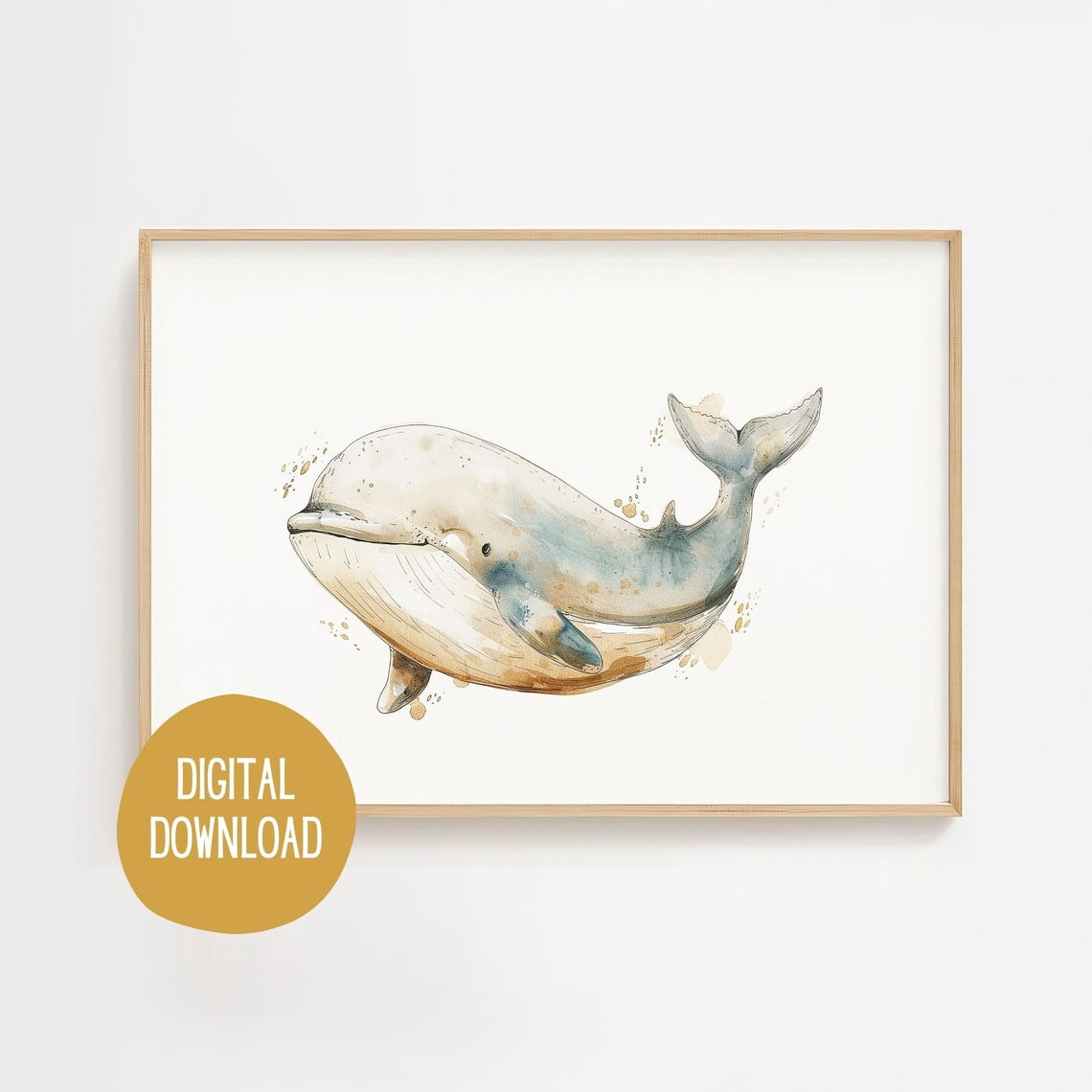 Whale Poster, Watercolor Whale Poster, Nursery Wall Art, Playroom ...