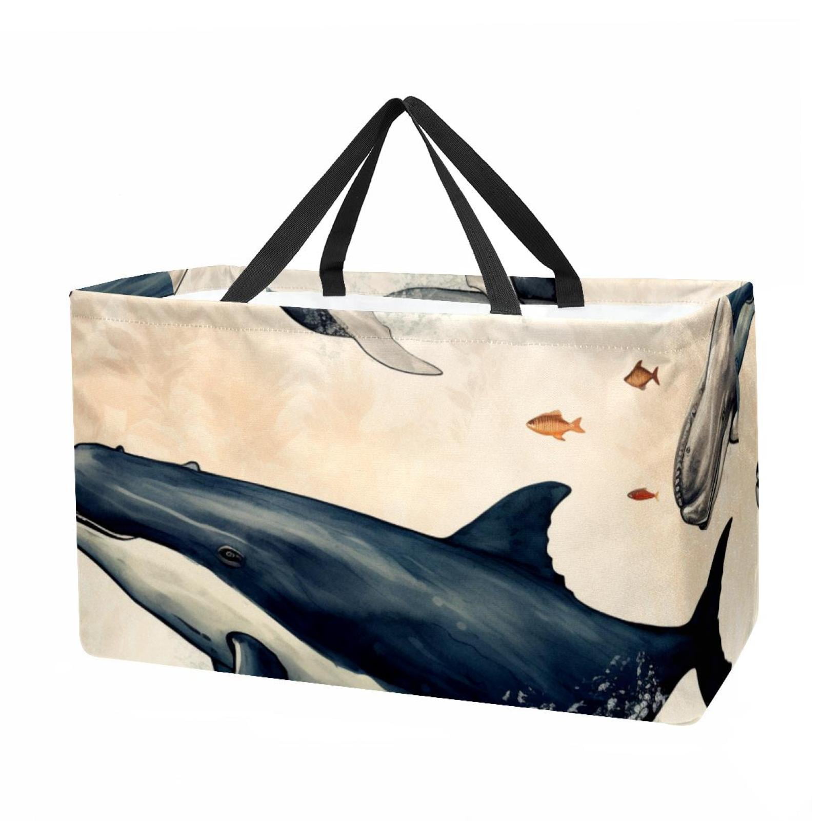 Whale Premium Oxford Cloth Picnic Basket - Reusable, Foldable, Large ...