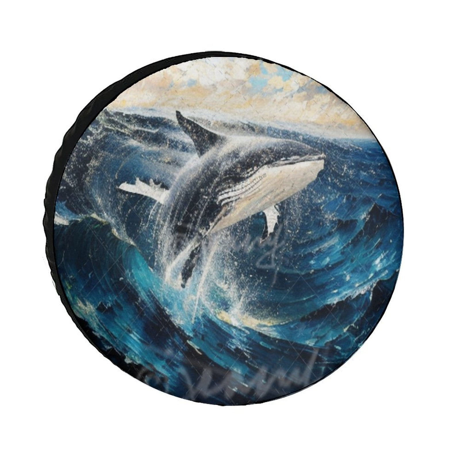 Whale Printed 30 Inch Spare Tire Cover Wheel Protectors Weatherproof ...