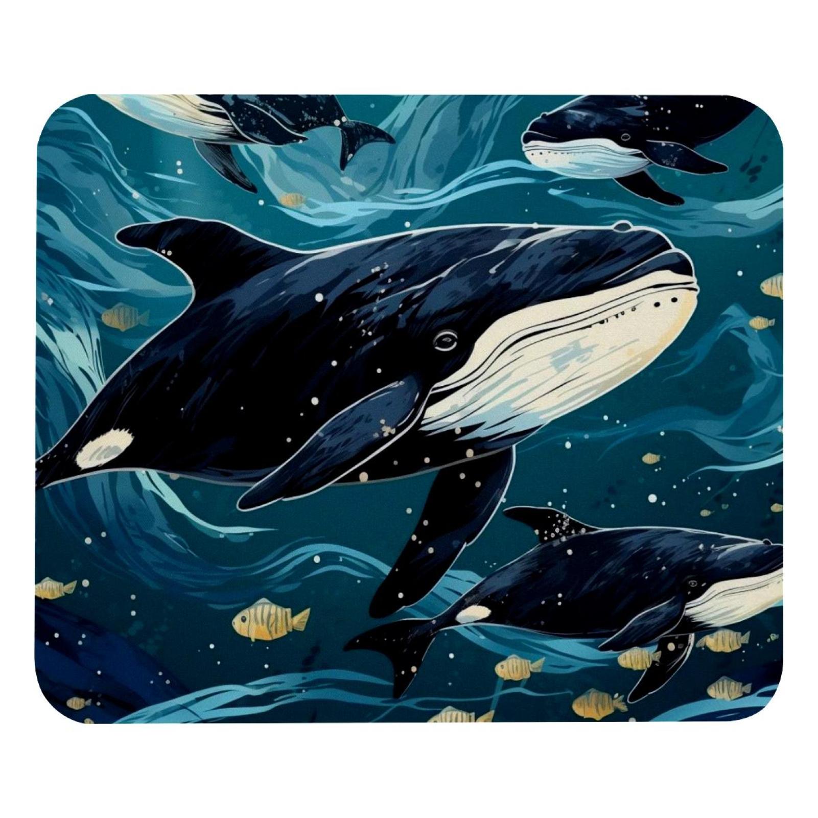 Whale Printed Non-Slip Rubber Bottom Gaming Mouse Pad 8.3x9.8 Inch ...