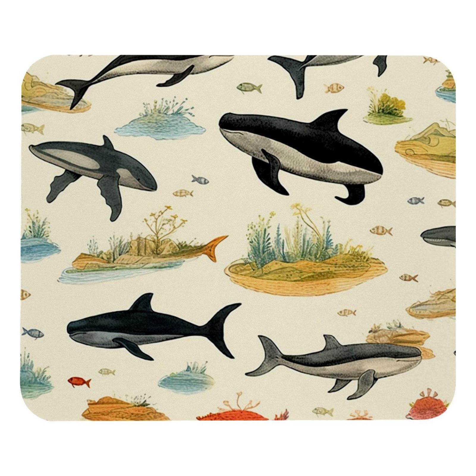 Whale Printed Square Desk Pad Mouse Pad Desk Mat Non-Slip Rubber Bottom ...