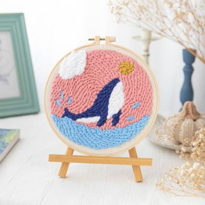 Whale Punch Needle Kits Adults Beginner, Handcraft DIY Craft Hoop Kit ...