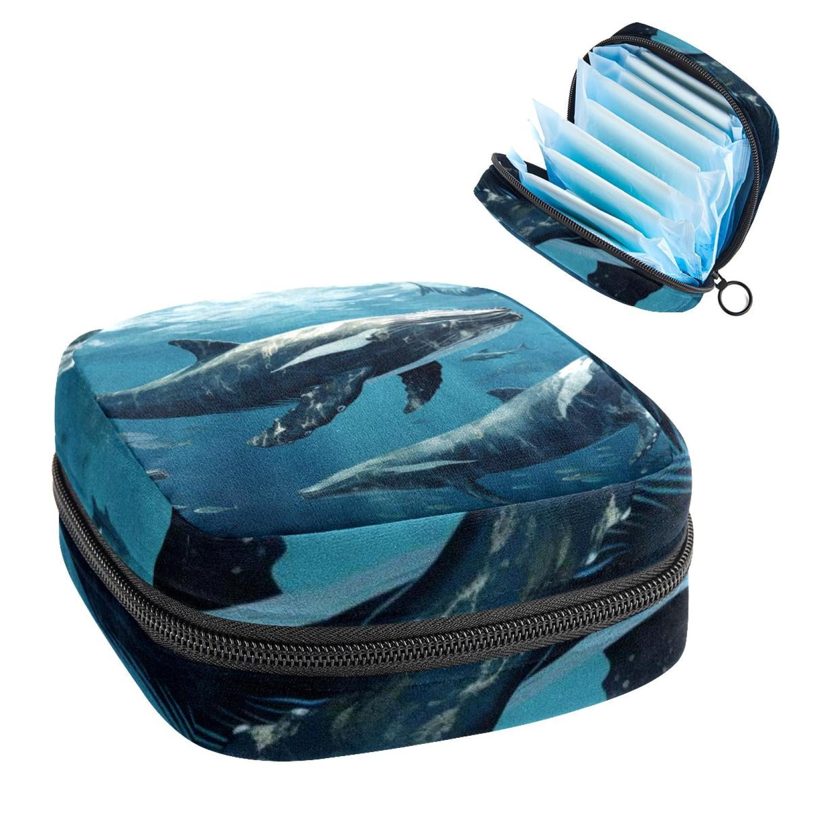 Whale Sanitary Napkin Bags Storage Bag Hiking Pouch Small Canvas Zipper ...