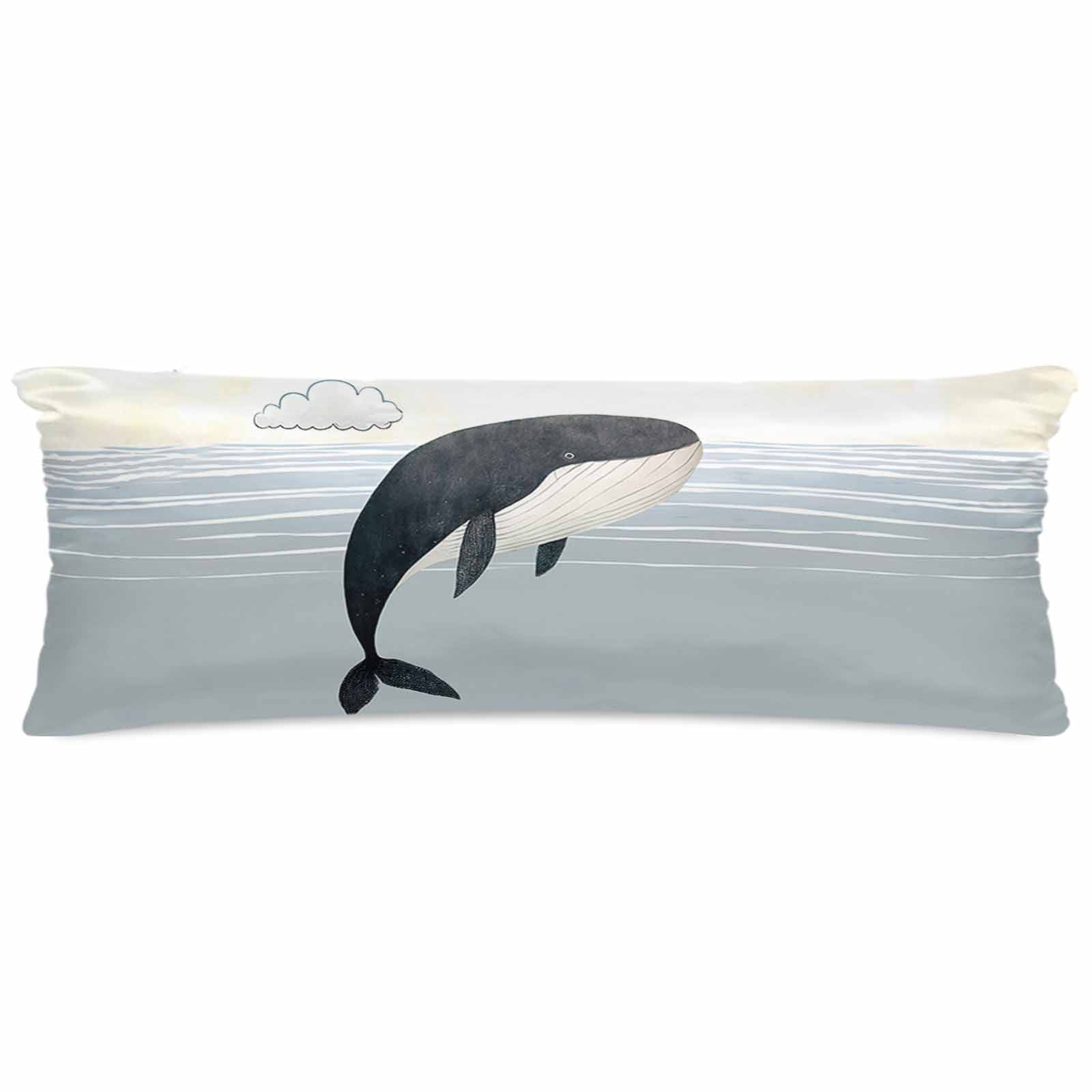 Whale Satin Pillowcase for Hair and Skin with Zipper, Soft Breathable ...