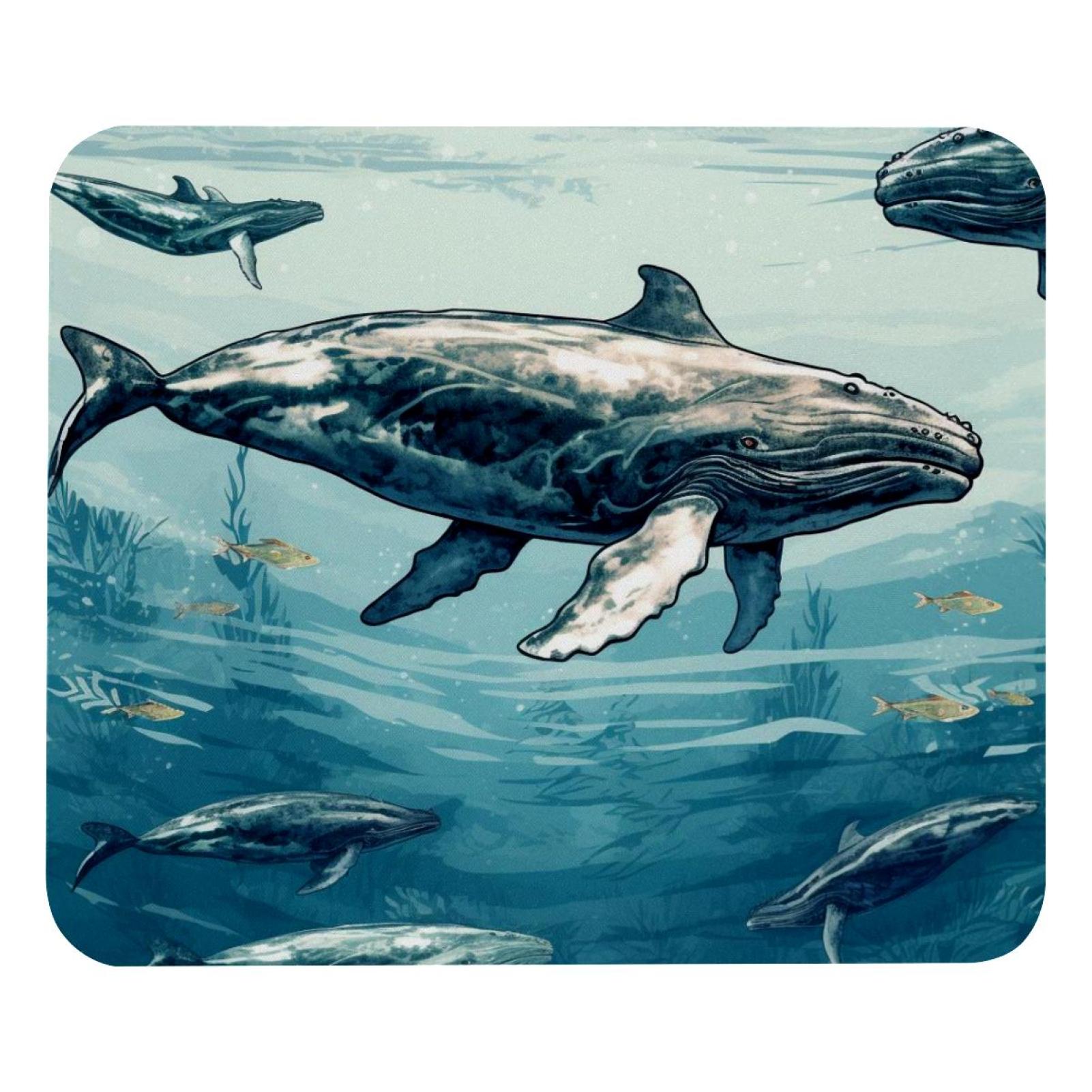 Whale Sea Ocean Non-Slip Rubber Bottom Personalized Custom Square Desk ...