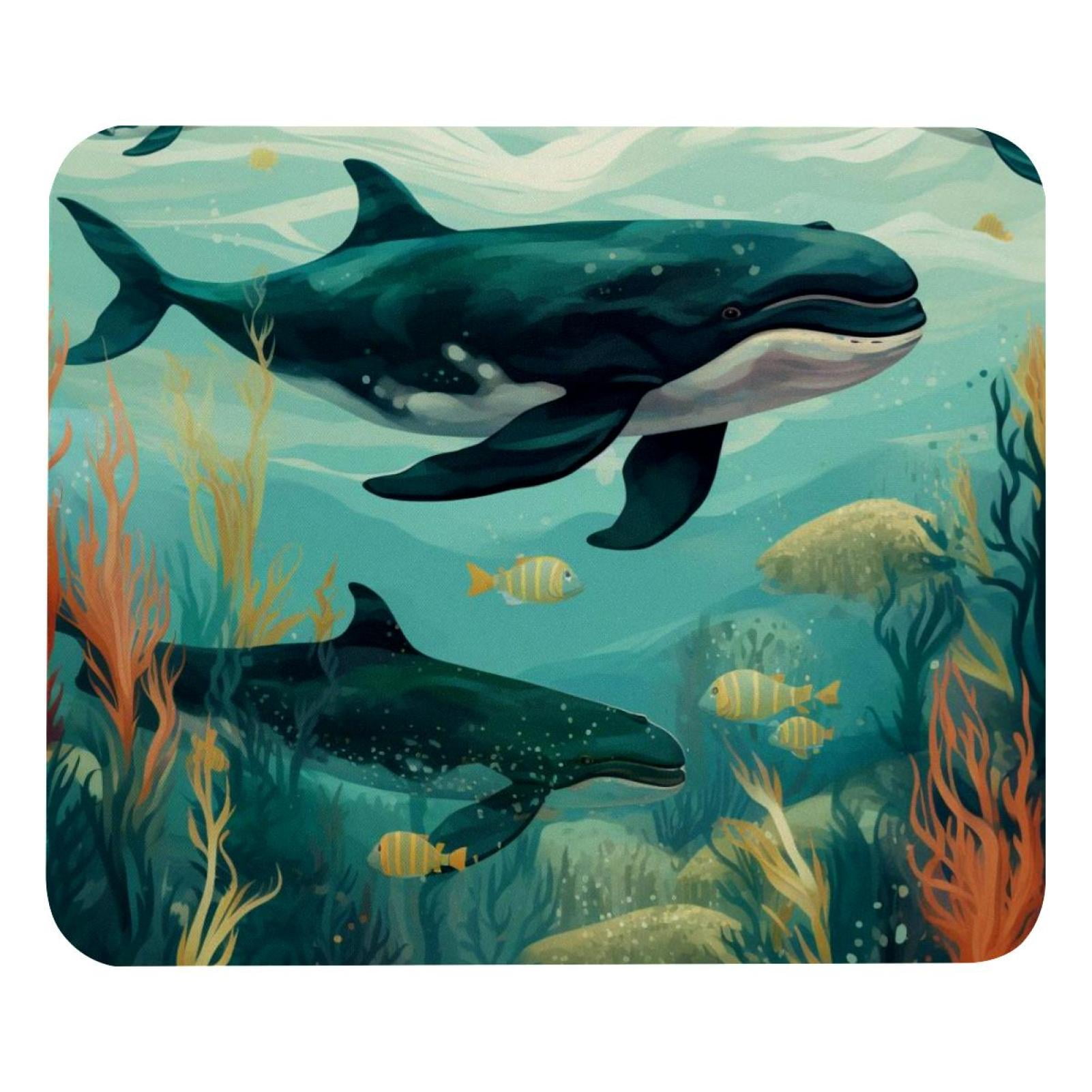 Whale Seaweed Cute Prints Mouse Pad - Smooth Surface, Mousepad Thick ...