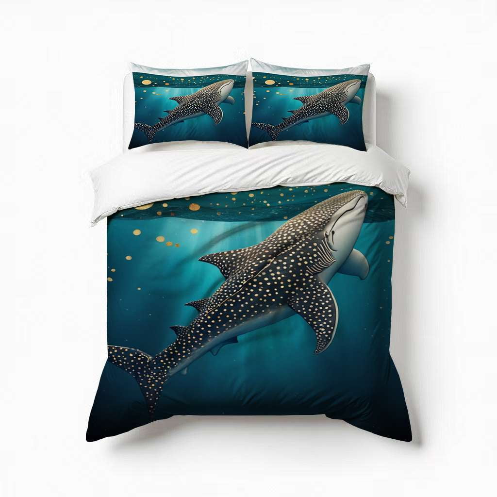 Whale Shark Ocean Depths Bedding Set 3 Pcs Soft Microfiber Quilt Cover ...
