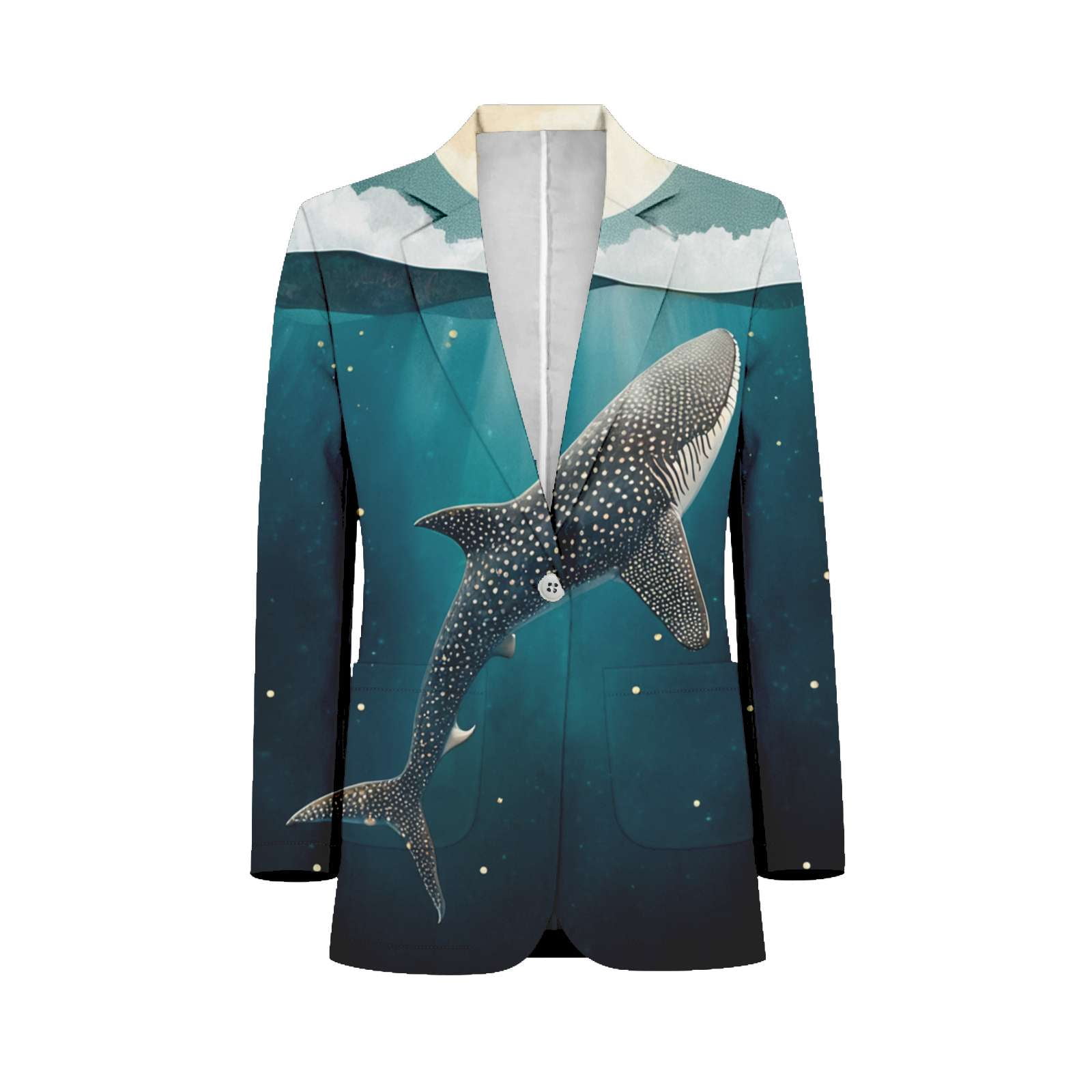 Whale Shark Ocean Depths Mens Suits Shawl Collar Slim Fit Suit Mens ...
