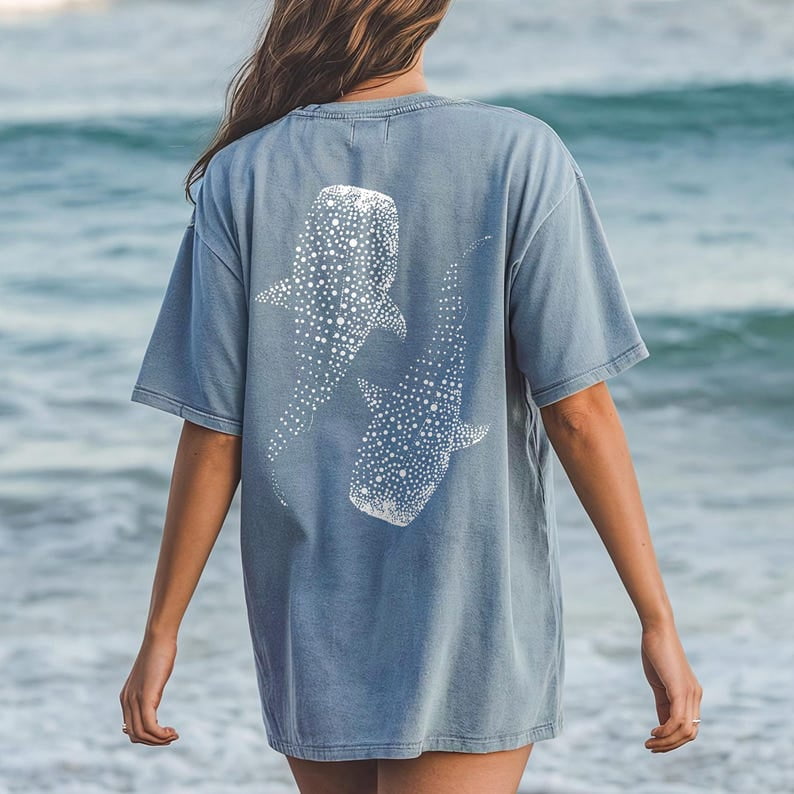 Whale Shark Ocean Graphic Shirt Marine Life Dotted Whale Shark ...