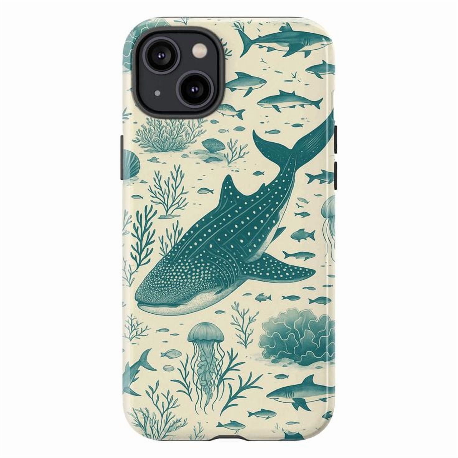 Whale Shark Ocean Scene Phone Case, Underwater Marine Life Design, Fits ...