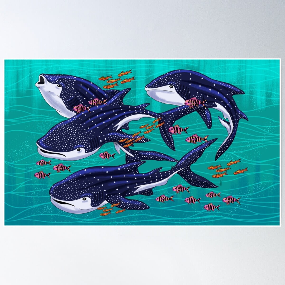Whale Shark Pod Poster Wall Art, Modern Wall Decor For Living Room ...