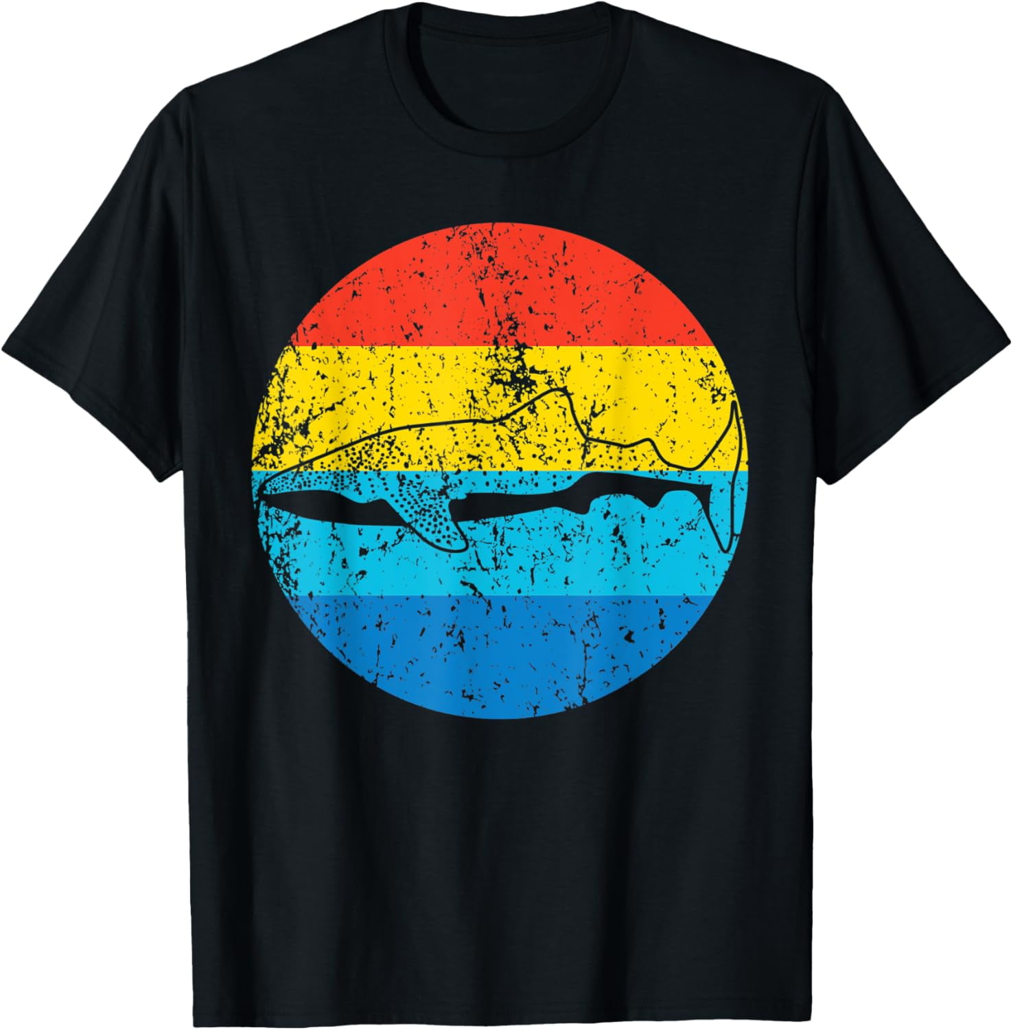 Whale Shark Retro 1970's Style Circle T-Shirt men and women can wear ...