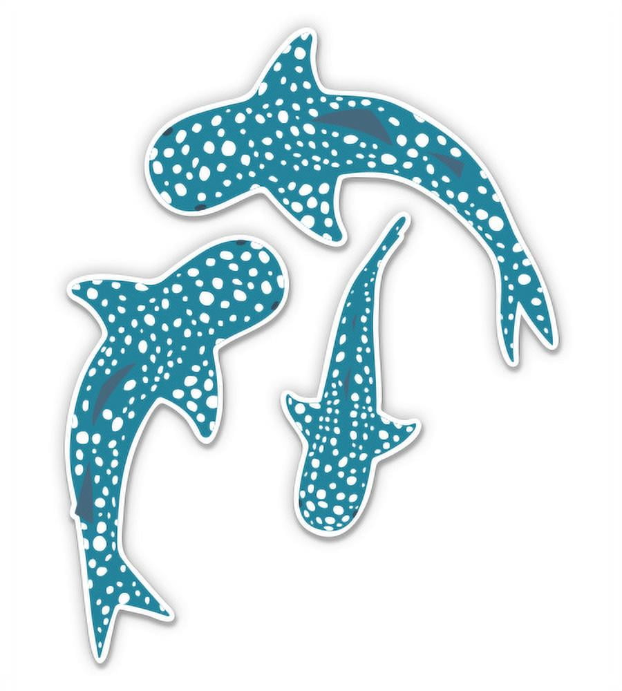 Whale Sharks set of 3 Cute - 2" Vinyl Stickers - For Car Laptop I-Pad ...