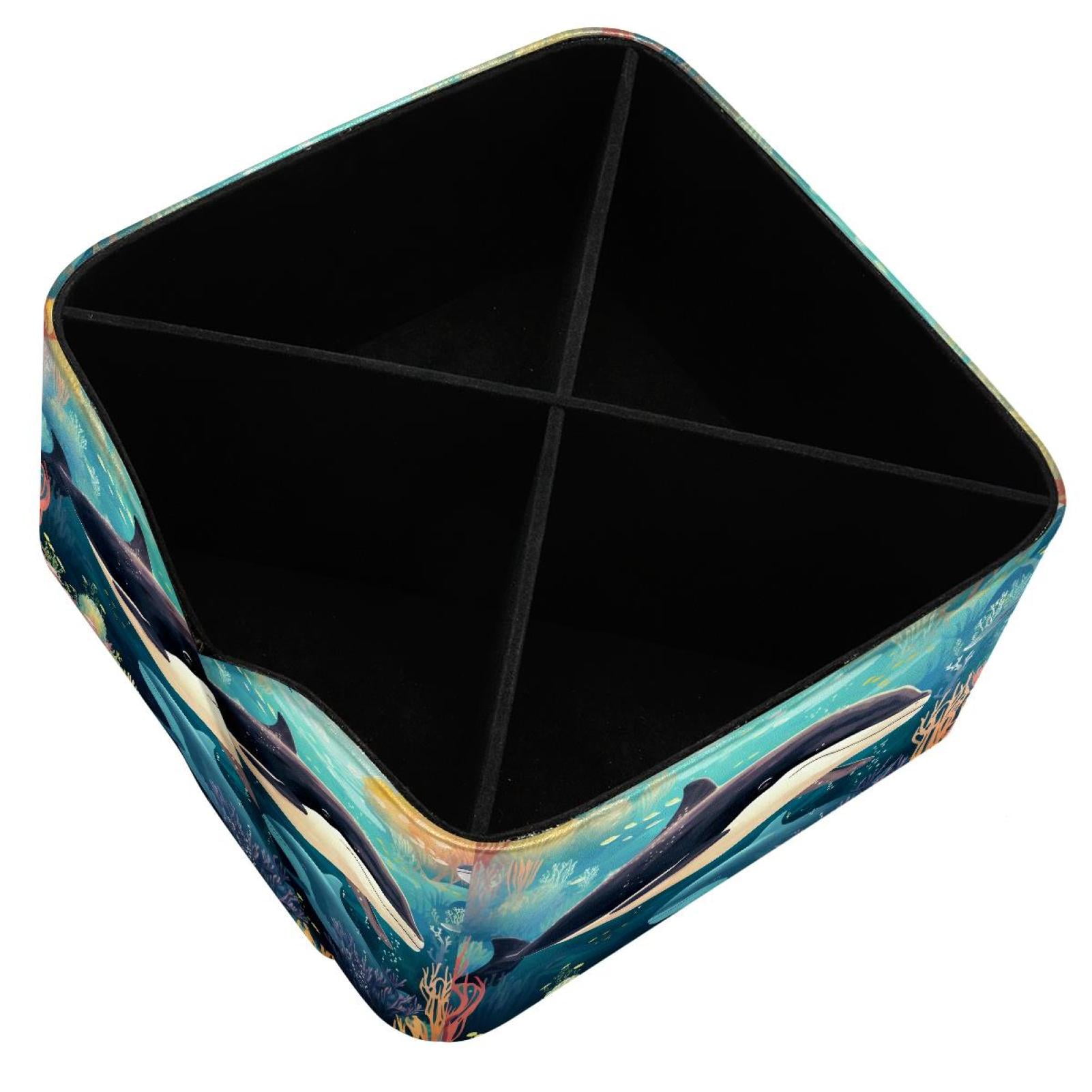 Whale Square Pencil Organizer with 4 Compartments, Removable Dividers ...