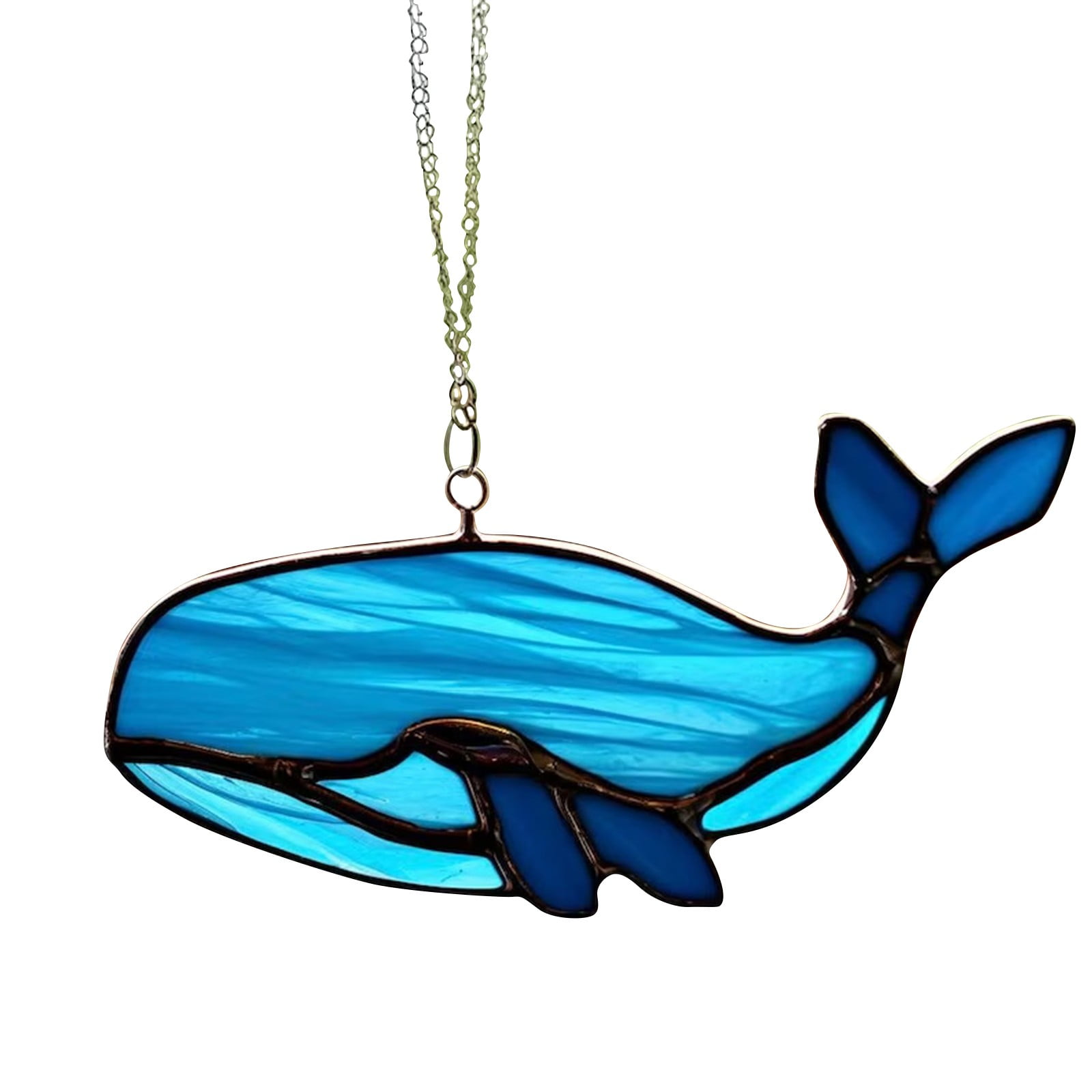 Whale Stained Glass Window Hanging Sun Catcher Ocean Theme Coastal ...