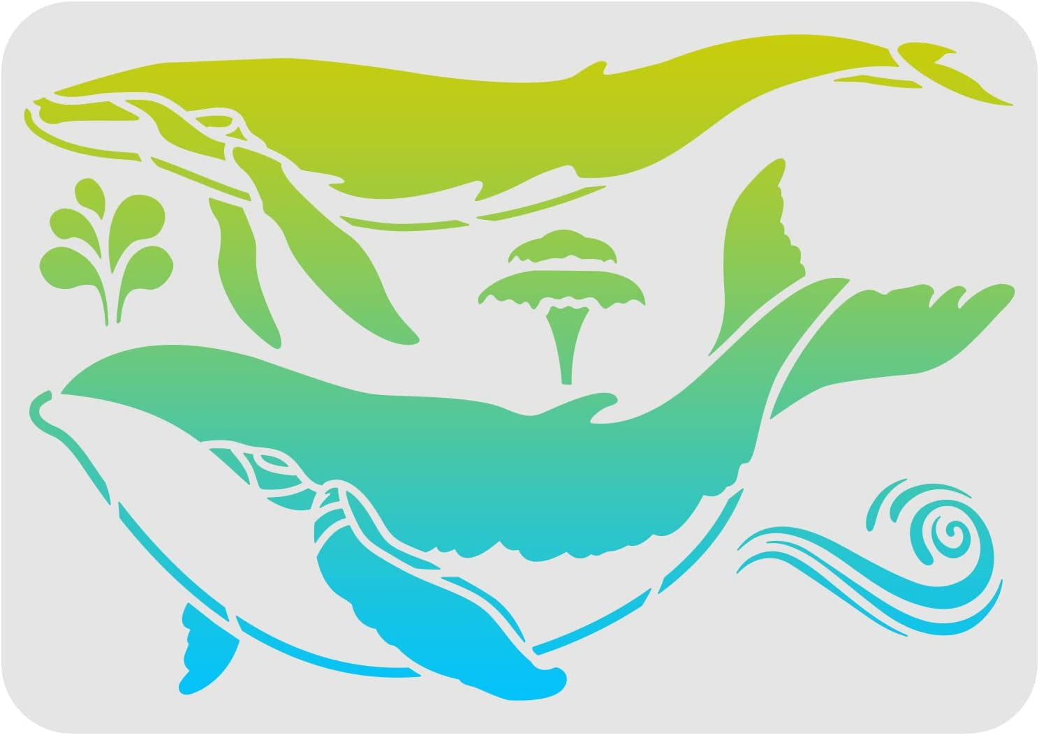 Whale Stencil 29.7x21cm Blue Whale Wall Stencils for Painting Reusable ...