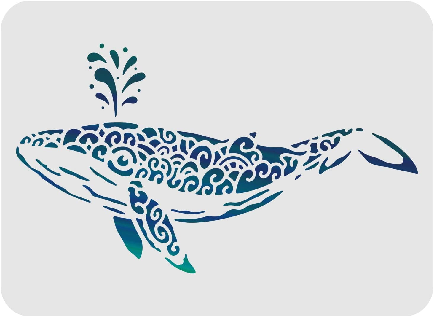Whale Stencil Template 11.6x8.3 inch Plastic Sea Animal Pattern Drawing ...