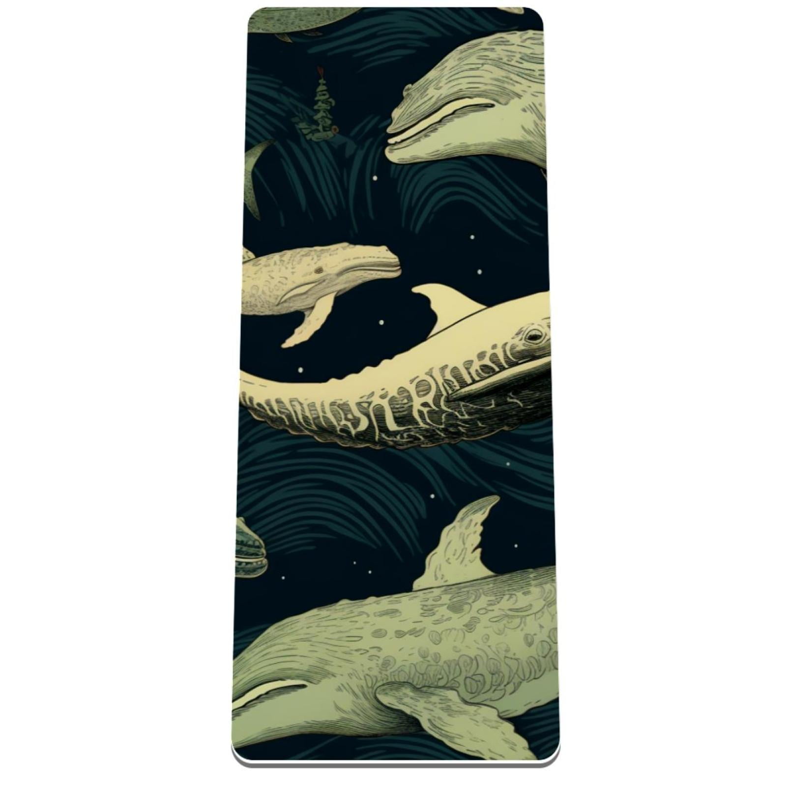 Whale TPE Yoga Mat 32x72 in/80x183 cmx0.8 cm - Non-Slip Exercise Mat ...