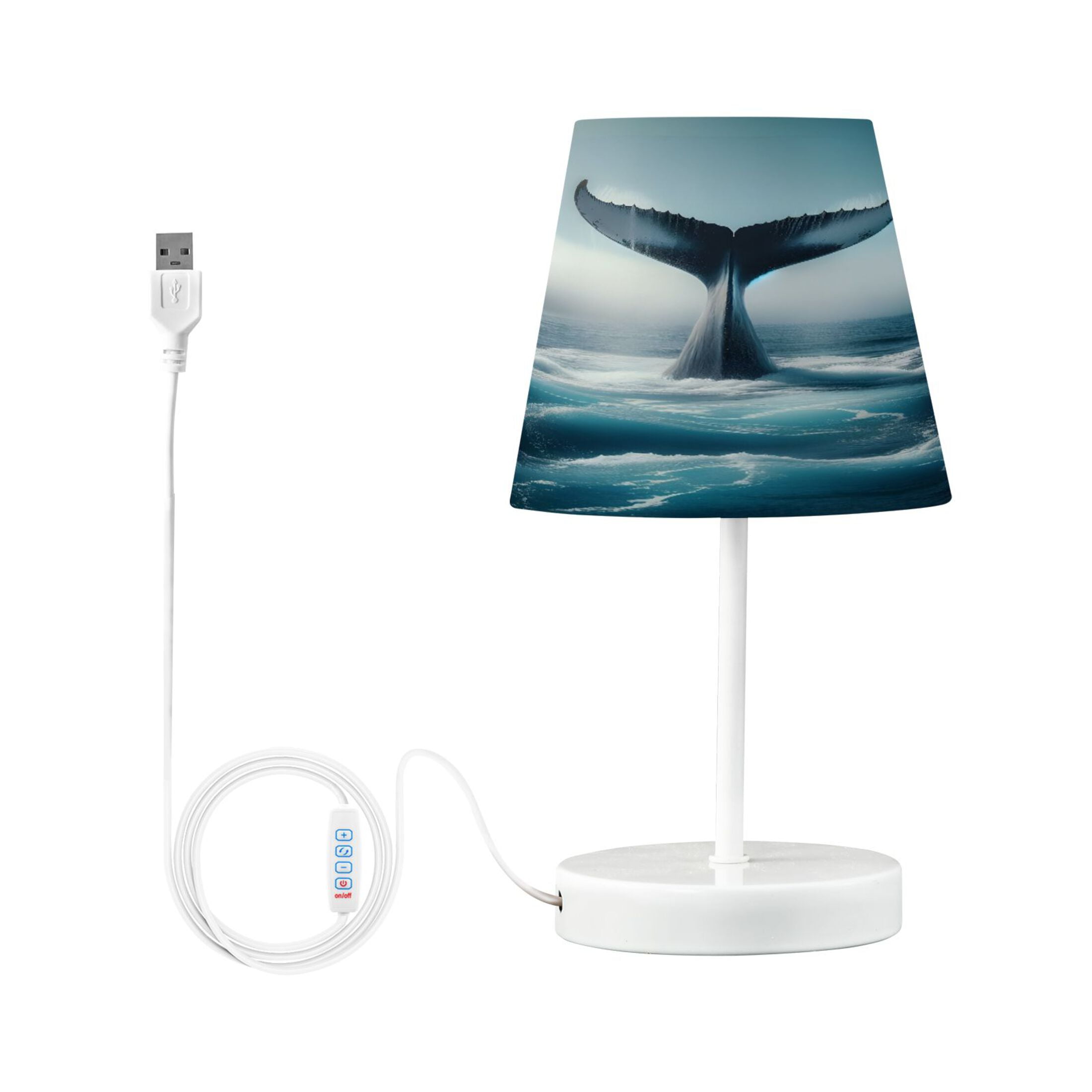 Whale Tail Desk Lamp LED Table Nightstand Lamps with 3 Color ...