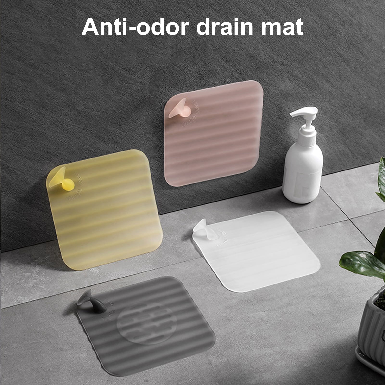 Whale Tail Handled Shower Drain Cover Soft Rubber Mat for Floor Drain ...