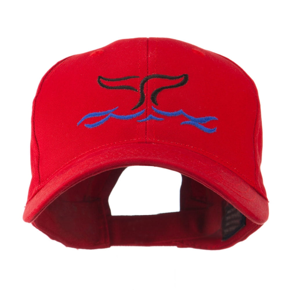 Whale Tail Outline Embroidered Cap - Red OSFM - Walmart.com