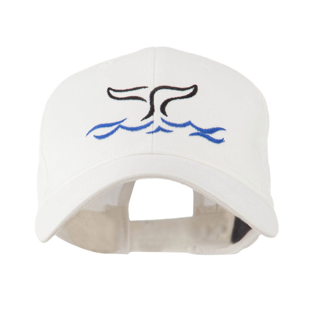 Whale Tail Outline Embroidered Cap - White OSFM - Walmart.com