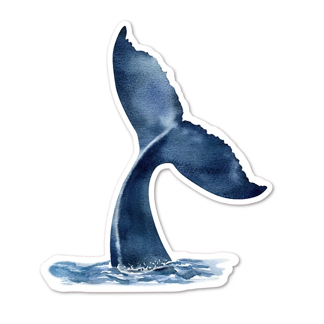 Whale Tail, Sealife Sticker, Water Resistant, Indoor Use,Phone Decal ...