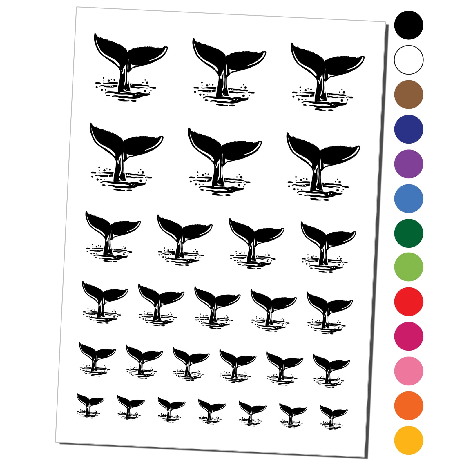 Whale Tail Water Resistant Temporary Tattoo Set Fake Body Art ...