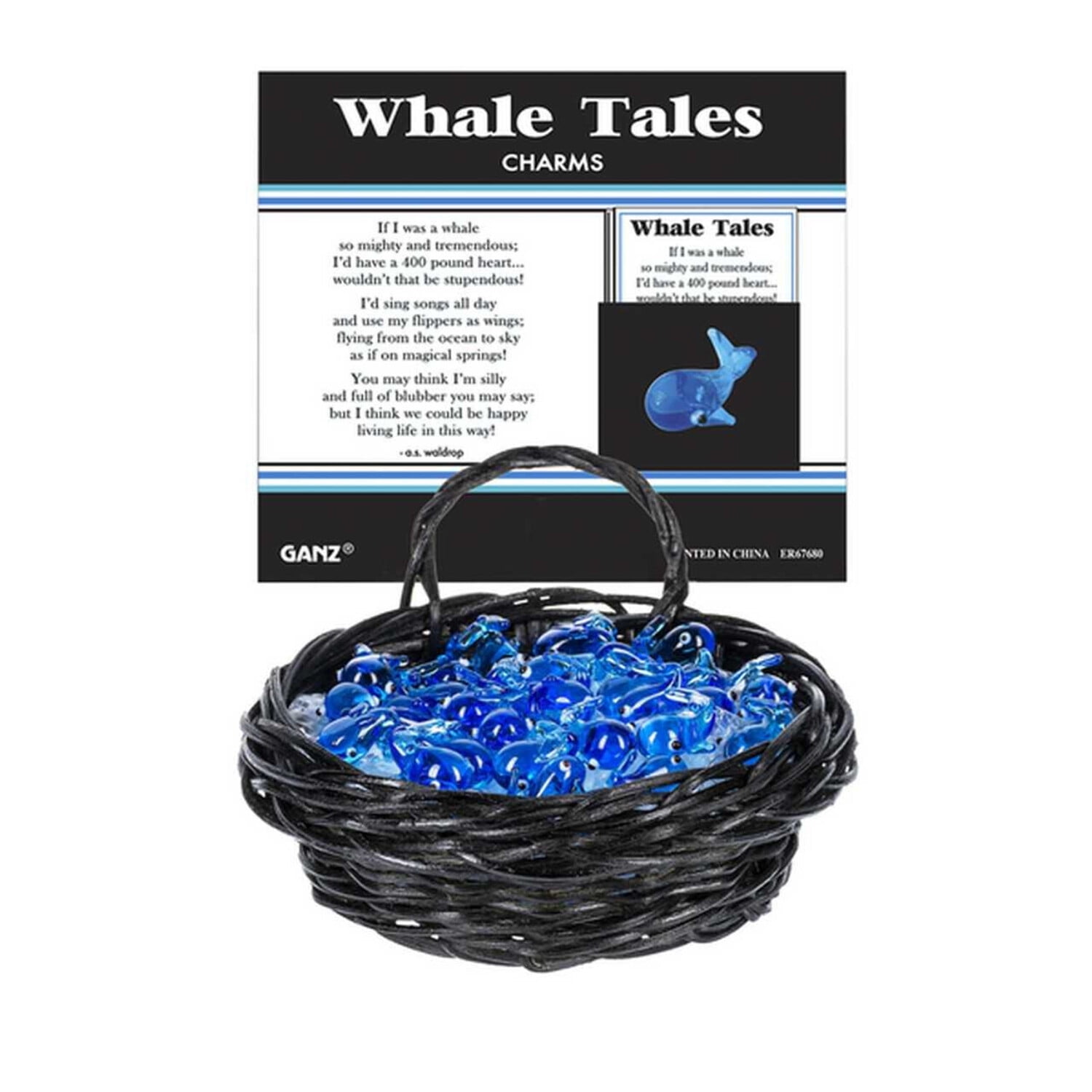 Ganz ER67680 Whale Tales Charms in a Basket, Set of 36, Glass, Blue ...