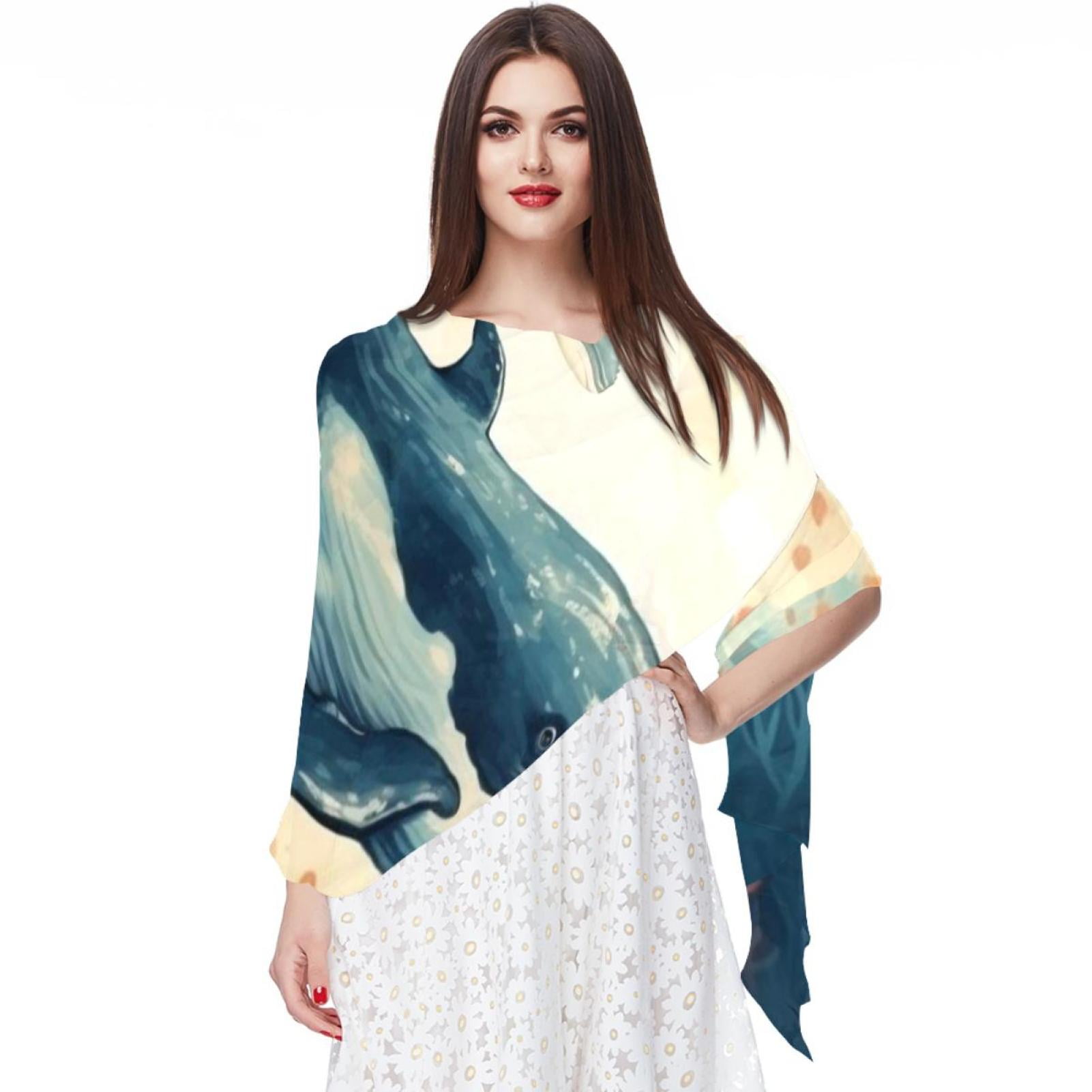 Whale Translucent Chiffon Yarn Silk Scarf - Light Breathable Material ...