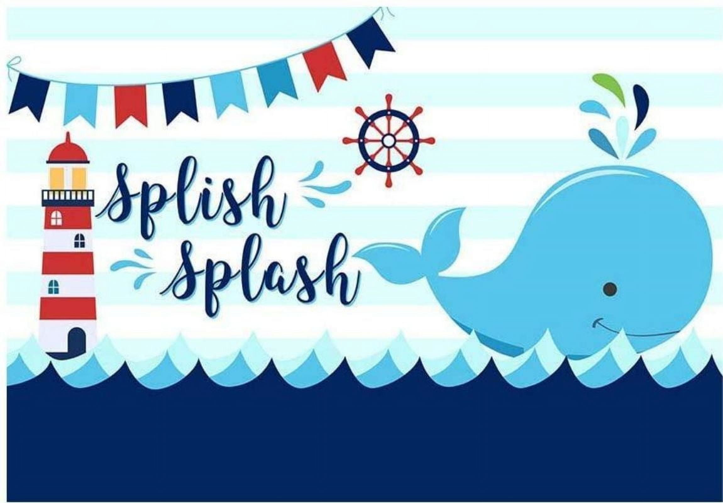 Whale Under The Sea Ocean Crab Blue l Birthday ration Background Boy ...