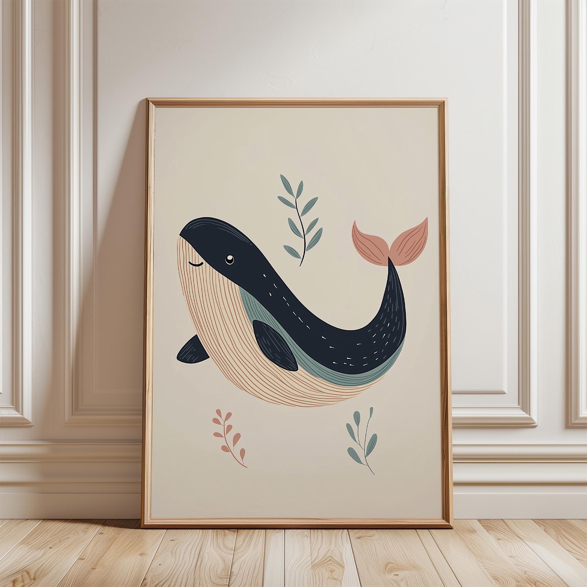 Whale Wall Art • Ocean Animal Printable Nursery Boys Sea Life Poster ...