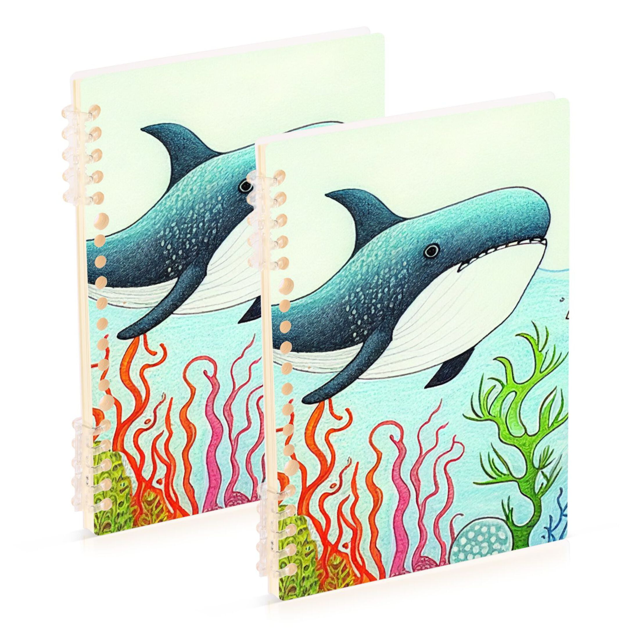 Whale Waterweed Fish Ring Binder Notebook Journey Note Diary College ...