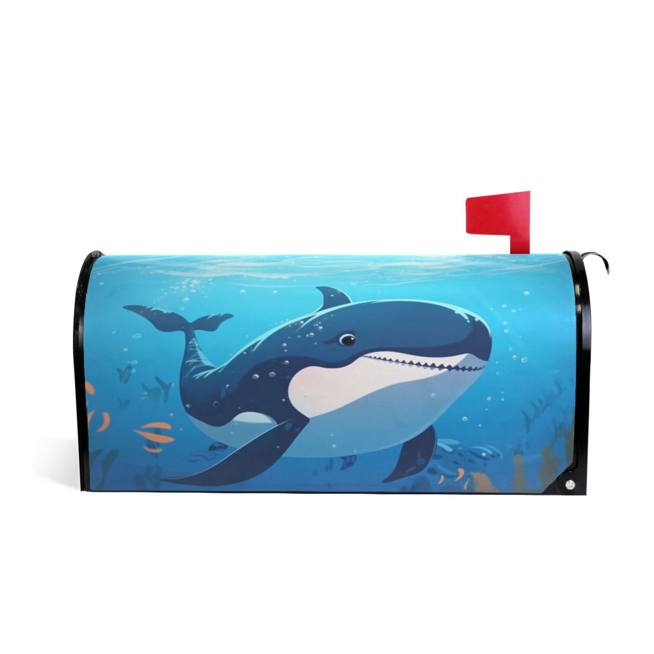 Whale in Sea Magnetic Mailbox Covers Post Box Wraps Garden Yard Decor ...