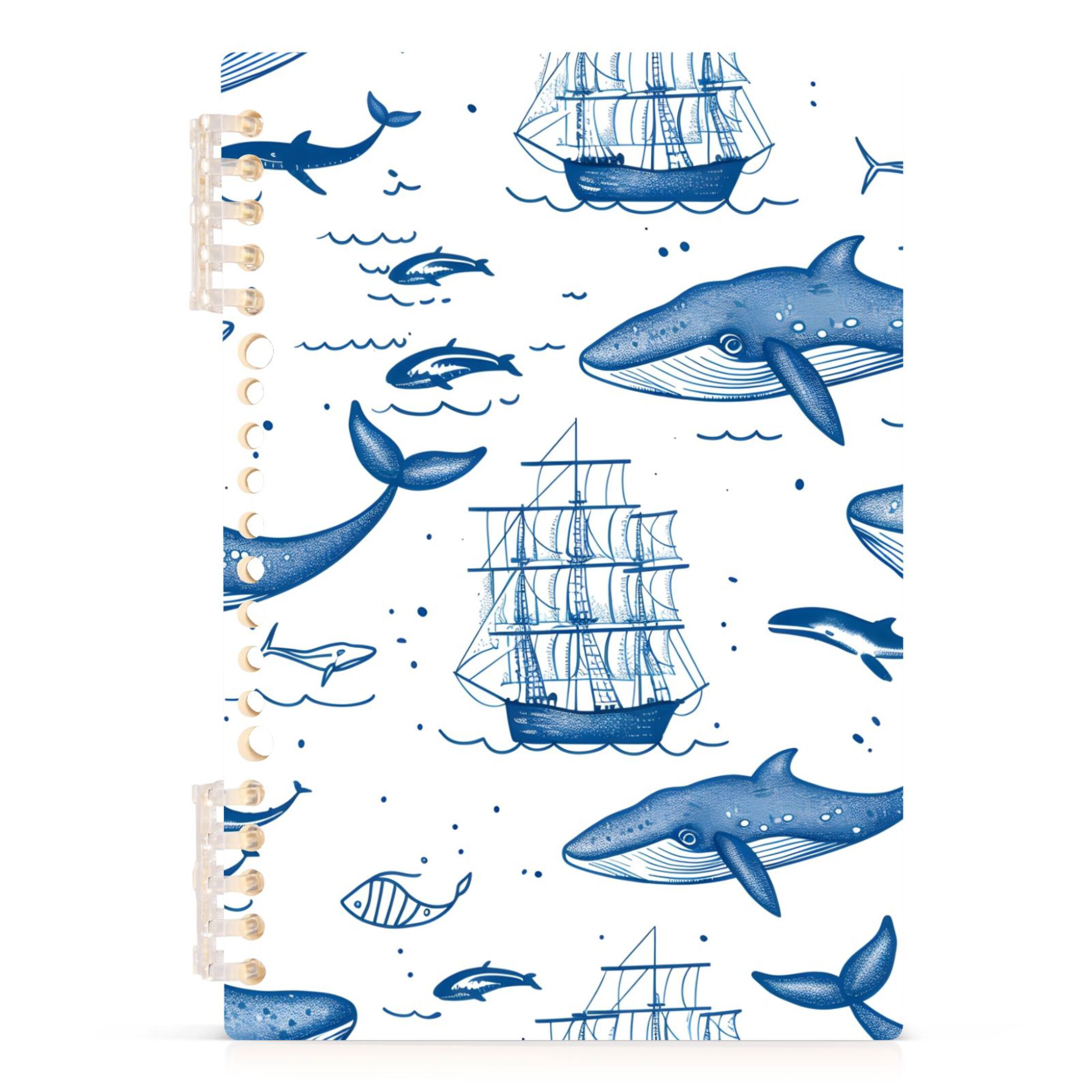 Whales Boats Fish Spiral Notebooks 60 Sheets 120 Pages A5 Journal ...