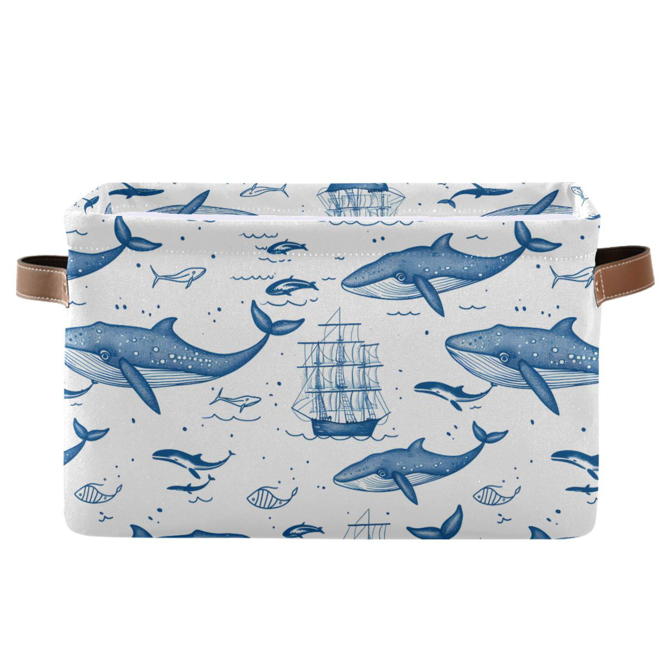 Whales Boats Fish Storage Bins with Handle Fabric Organizer Basket ...